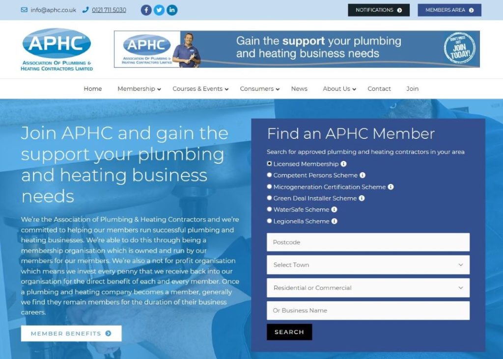 APHC launches new website | Heating & Plumbing Monthly Magazine (HPM)