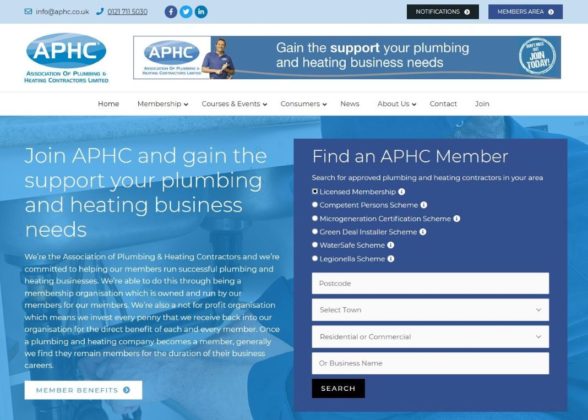 APHC launches new website | Heating & Plumbing Monthly Magazine (HPM)