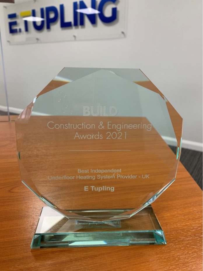 E Tupling scoops UFH provider award | Heating & Plumbing Monthly ...