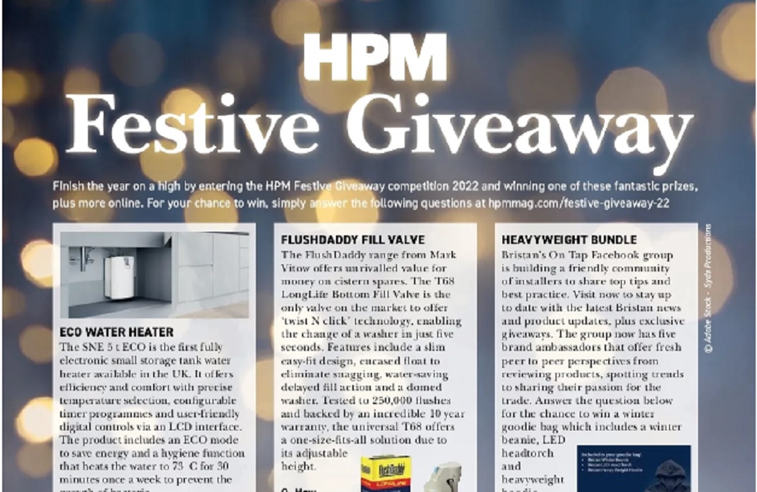 HPM Festive Giveaway 2022 | Heating & Plumbing Monthly Magazine (HPM)